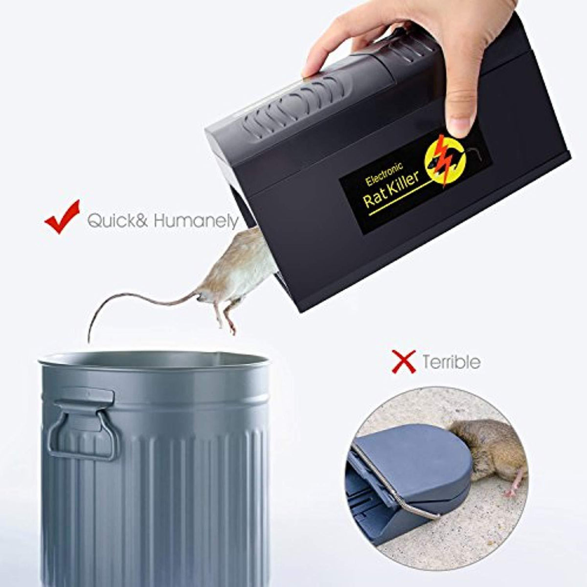 Electronic Rat Trap - Zaker Powerful High Voltage Automatic Rat Zapper ...