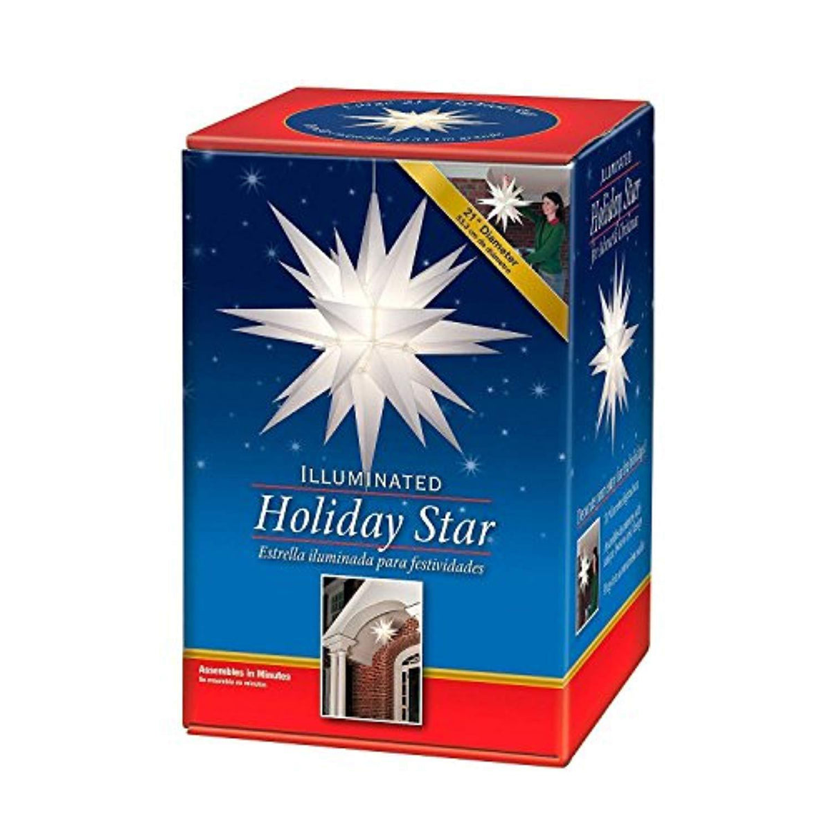 Outdoor Christmas Light Star 21" Decoration Hang Porch Yard Lighted Ho ...