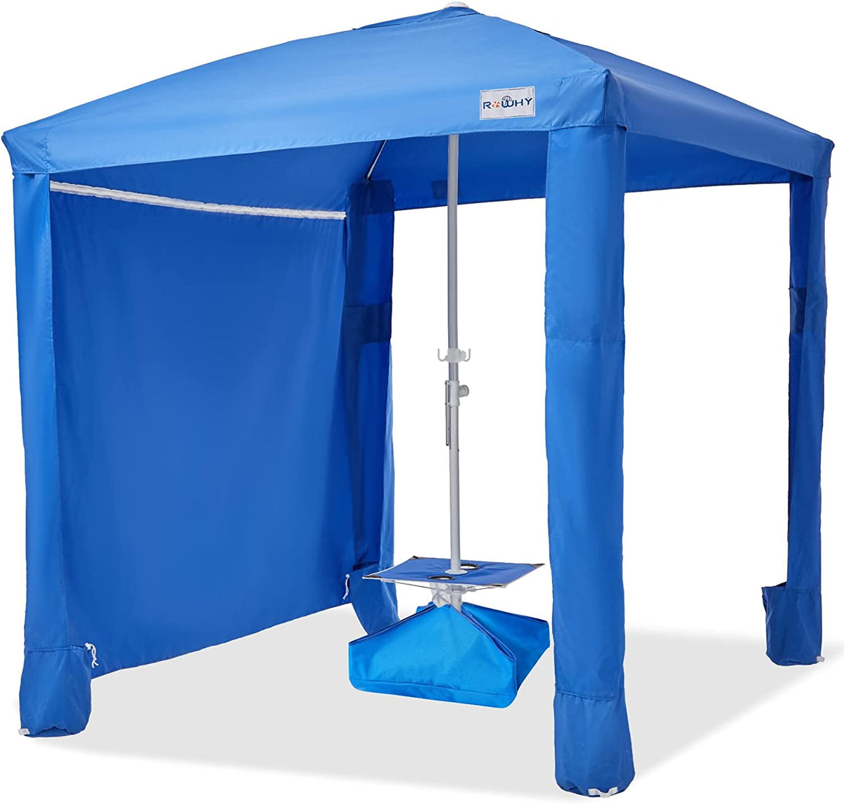ROWHY Beach Cabana Beach Tent with Table 6.5x6.5ft Beach Canopy, Porta ...