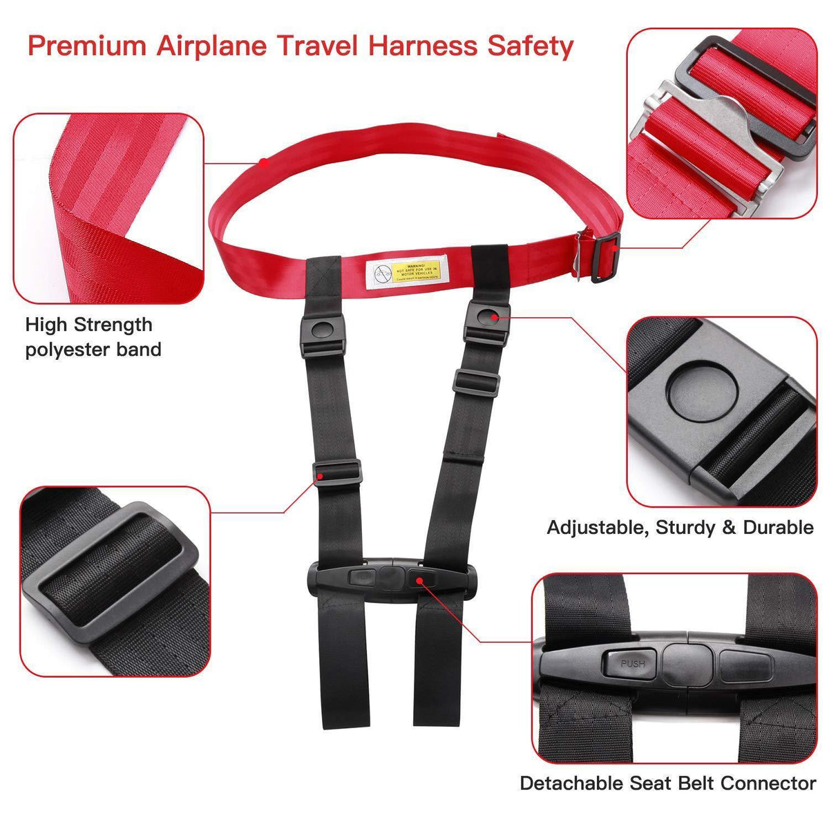 Child Airplane Safety Travel Harness, Clip Strap Safety Airplane Child ...